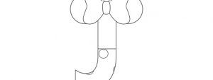 Minnie Mouse Style Letter J Template – Large