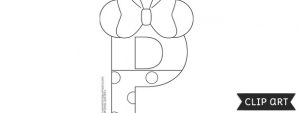 Minnie Mouse Style Letter P Template – Clipart