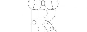 Minnie Mouse Style Letter R Template – Large