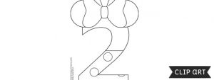 Minnie Mouse Style Number 2 Template – Clipart