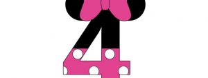 Minnie Mouse Style Number 4 Cut Out – Large