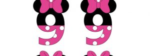 Minnie Mouse Style Number 9 Cut Out – Small