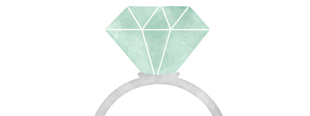 Mint Green Watercolor Engagement Ring