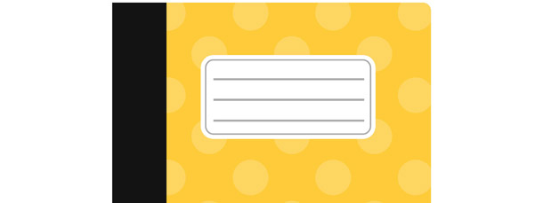 Mustard Yellow Polka Dot School Notebook