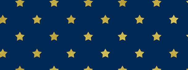 Navy Blue and Gold Foil Star Scrapbook Paper