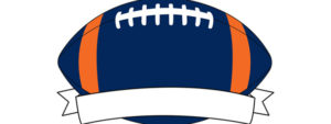 Orange and Navy Blue Football Label