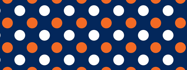 Orange and Navy Blue Polka Dot Scrapbook Paper