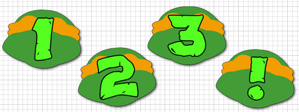 Orange Ninja Turtles Banner Letters and Numbers Part 2