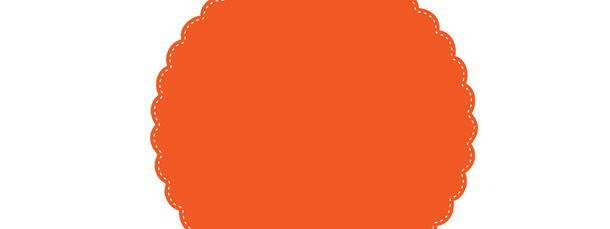 Free Printable Orange Scalloped Circle