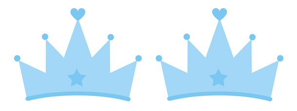Pastel Light Blue Princess Crown Cut Out