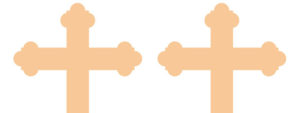 Pastel Light Orange Cross Cut Out