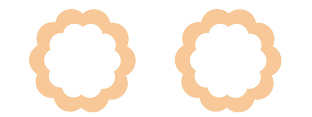 Pastel Light Orange Flower Frame Cut Out