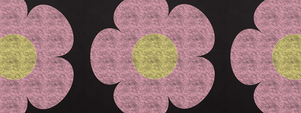 Pink Chalk-Style Flower Cut Out