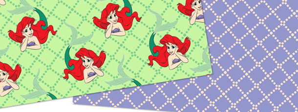 Free Printable Princess Ariel Mermaid Scrapbook Papers