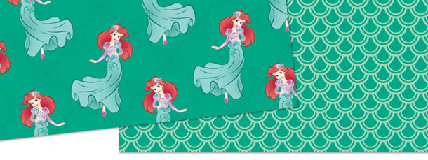Free Printable Princess Ariel Mermaid Wrapping Paper
