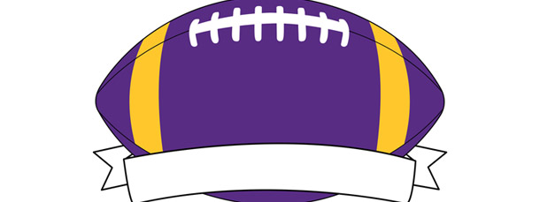 Purple and Gold Football Label