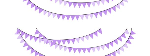 Purple Pennant Bunting Banner Cut Outs