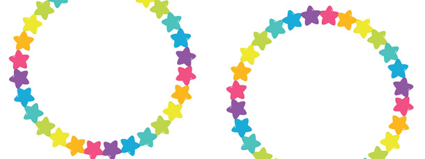 Rainbow Star Circle Frame