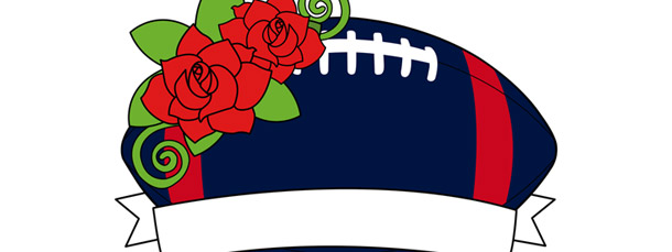 Orange and Navy Blue Football Label