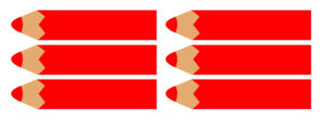 Red Colored Pencil Cut Outs