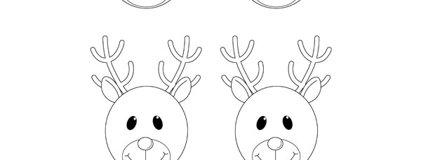 Reindeer Face Template Small