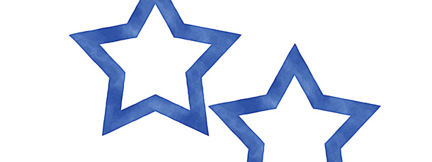 Free Printable Sapphire Blue Watercolor Star Frames