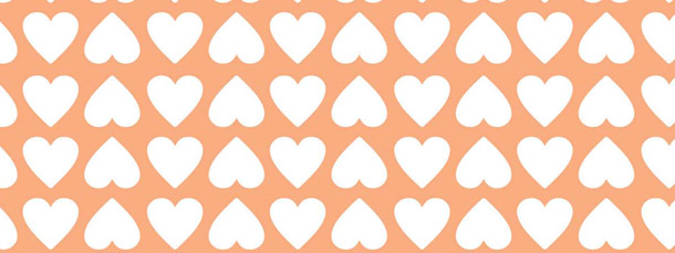 Sherbet Orange Lined Hearts Scrapbook Paper