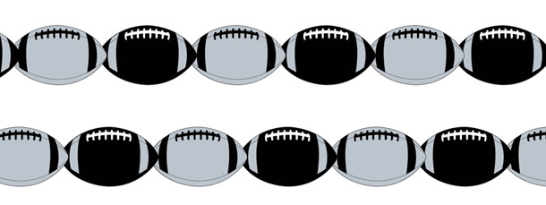 Silver and Black Football Borders