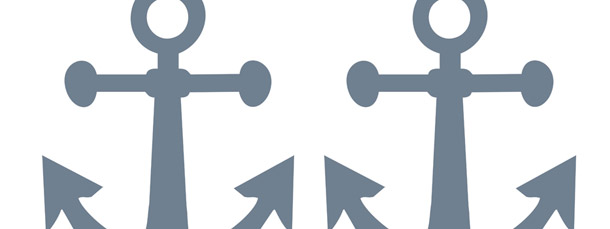 Slate Grey Rounded Anchor Cut Out