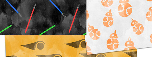 Free Star Wars Watercolor Pattern Paper