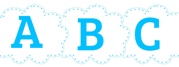 Free Printable Stitched Cloud Alphabet