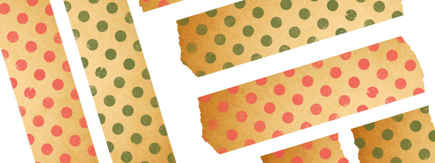 Free Printable Strawberry Pink and Army Green Vintage Washi Tape