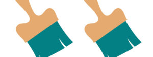 Teal Paint Brush Cut Out