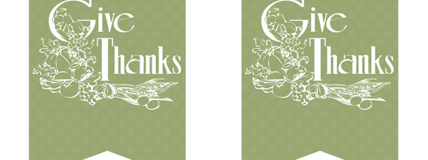 Thanksgiving Swallowtail Bunting Banner Cut Out