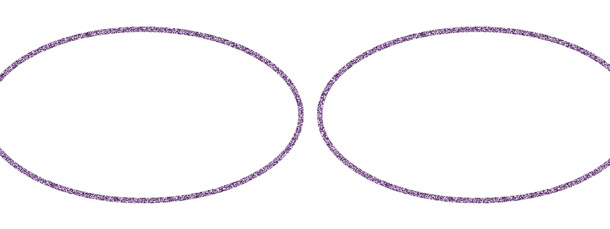 Violet Glittery Border Oval Labels