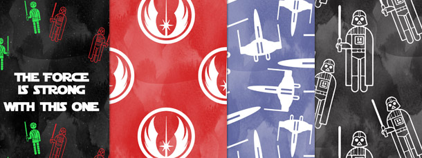 Free Watercolor Star Wars Pattern Paper