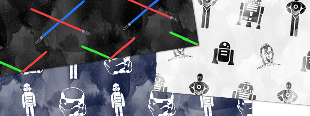 Free Watercolor-Style Star Wars Pattern Paper