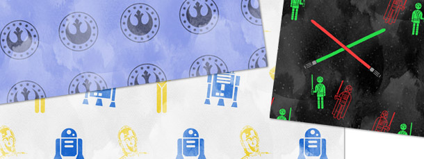 Free Watercolor-Style Star Wars Scrapbook Papers