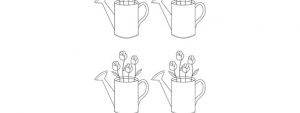 Watering Can With Flowers Inside Template – Small