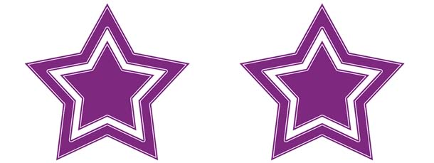 White-Outlined Purple Double Star Cut Out