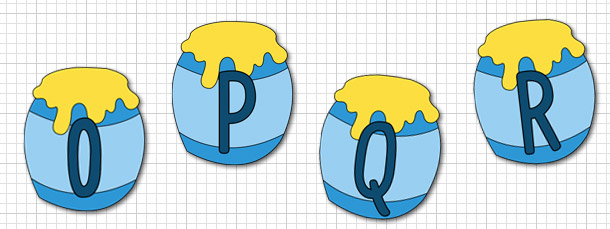 Winnie the Pooh-Inspired Blue Honey Pot Jar Letters Part 2