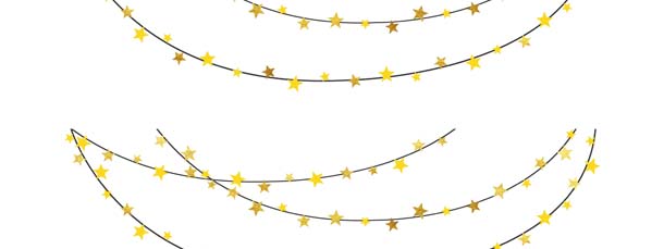 Yellow and Gold Stars Bunting Banner Cut Outs