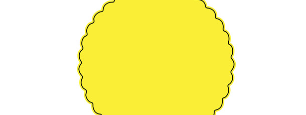 Free Printable Yellow Scalloped Circle